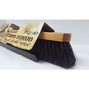GAMLIEL RETAIL© Broom Head, Made Pure Horse Hair Floor Brush Sweeper 11.80" x 3.15" x 3.15" inch, Natural Wooden Base Superior Horsehair Broom Like an Old time
