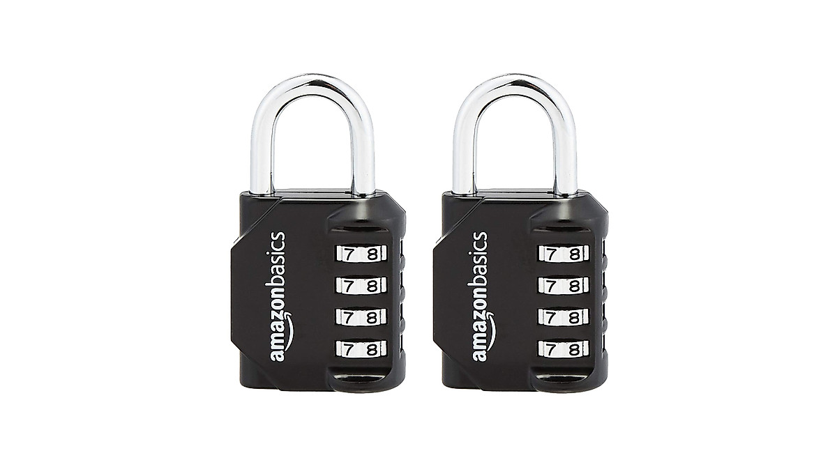 Amazon Basics 4-Digit Lock 2-Pack - Durable Security for Locks