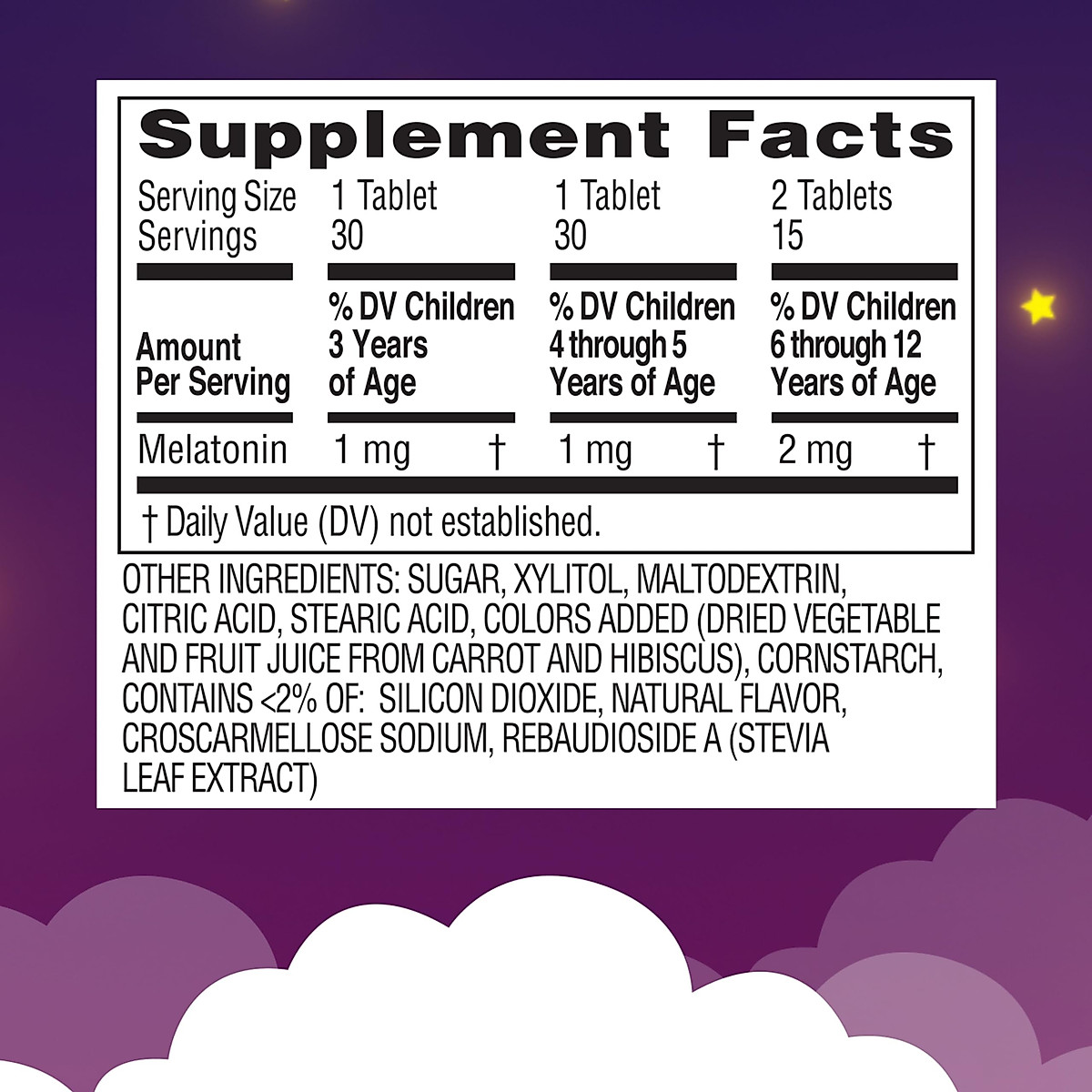 Zarbee's Kids 1mg Melatonin Chewable Tablet, Drug-Free & Effective Sleep Supplement, Easy to Take Natural Grape Flavor Tablets for Children Ages 3 and Up, 30 Count