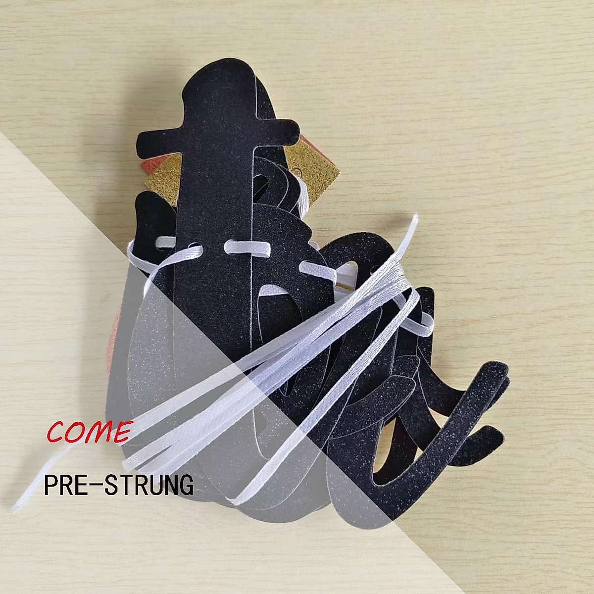 Black Glitter Tomorrow We Do Banner, Bridal Shower/Bride to Be/Engagement/Wedding Rehearsal Party Sign Paper Garlands Decorations Supplies (Pre-Strung)