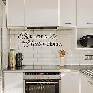 2 Sheets Bless This Home Kitchen Wall Decor Decals The Kitchen Quote and Wall Stickers All Who Enter Kitchen Vinyl Wall Quote Art Dining Entryway and Living Room Wall Decal Decor, 12 x 35.4 Inch
