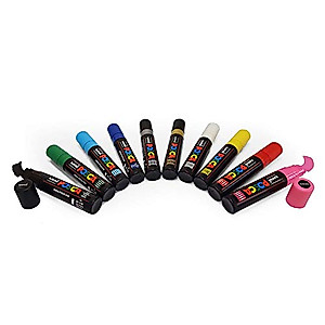 UNI-Ball POSCA Marker Pen PC-17K - XXL Chisel Tip for Large Backgrounds - Full Range of 10 Colours
