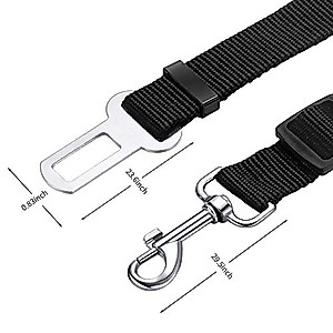 Dog Seatbelt, Dog car seat, Dog Accessories, Pet Car Seatbelt Safety, with Adjustable Length and Nylon Fabric, Upgraded Dog Car Harness, 2 Pack.