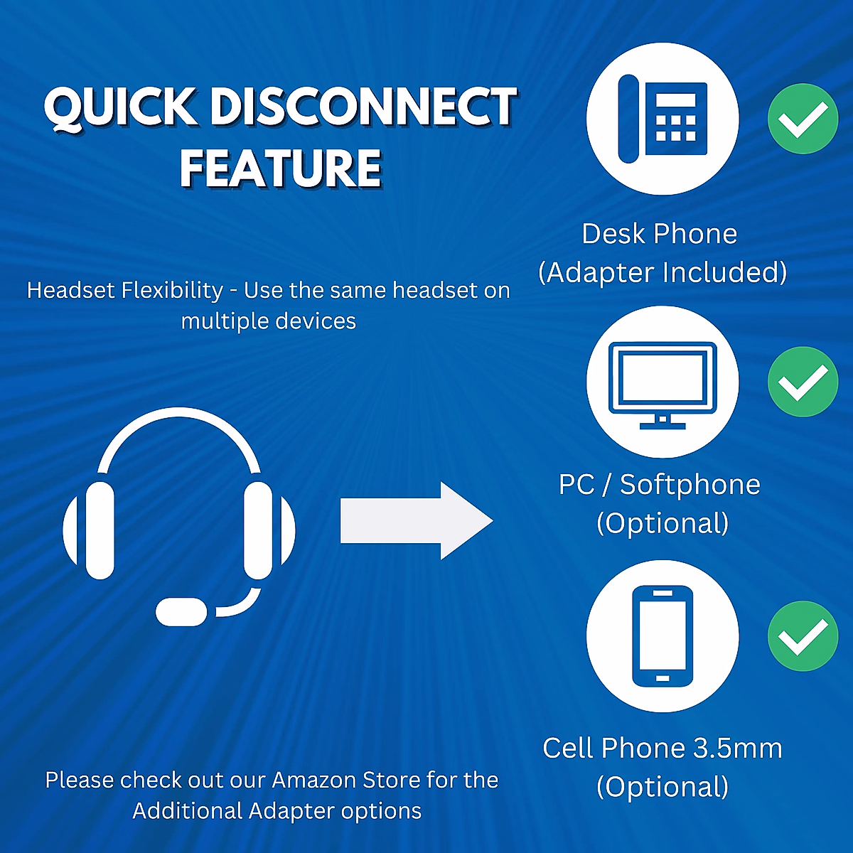 TruVoice HD-750 Wired QD Headset with HD Sound and Ultra Noise Canceling Microphone - Compatible with Cisco 6xxx, 78xx and 88xx Series Phones and 7931 7940 7941 7942 7945 7960 7961 7962 7965 7970 7975