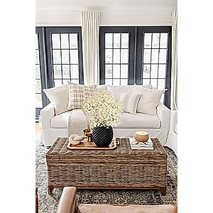 3 Bundles Artificial Fall Flowers Crown Flowers 28” Long Stem Fake Fall Flowers Faux Autumn White Flowers for Home Floral Arrangement Wedding Thanksgiving Party Table Centerpieces Decorations