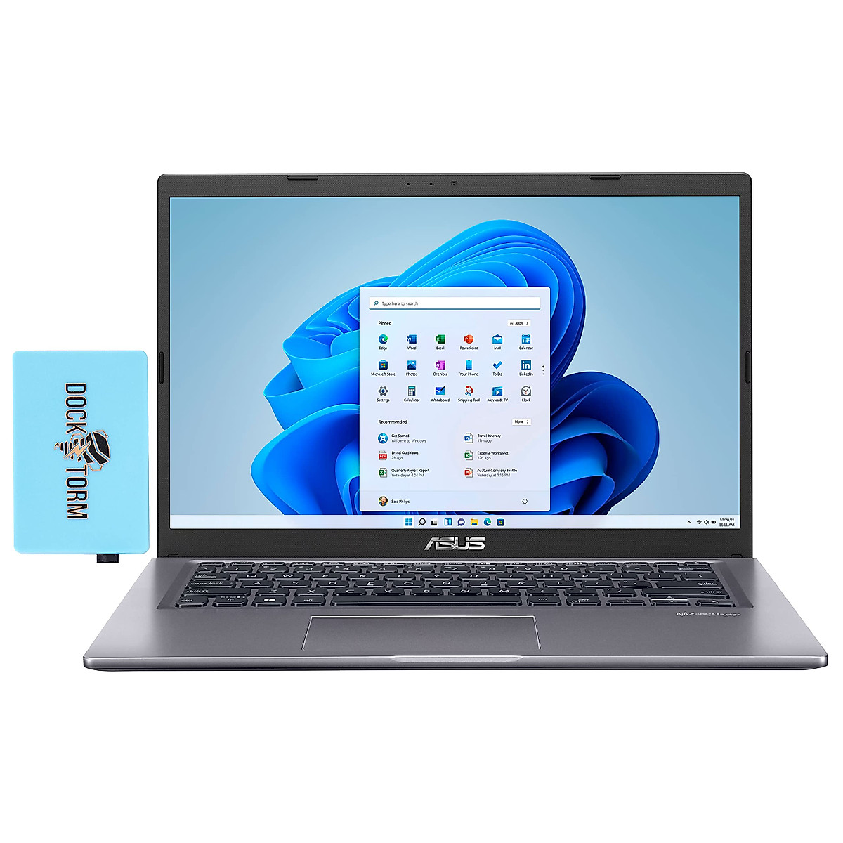 ASUS Vivobook 14 Thin and Light Slate Grey Laptop 14.0" HD Display (AMD Ryzen 3 3250U, 12GB RAM, 256GB PCIe SSD, AMD Radeon, USB Type-C, WiFi 5, BT 5, Webcam, Win 11 Home S-Mode) w/DKZ USB Hub