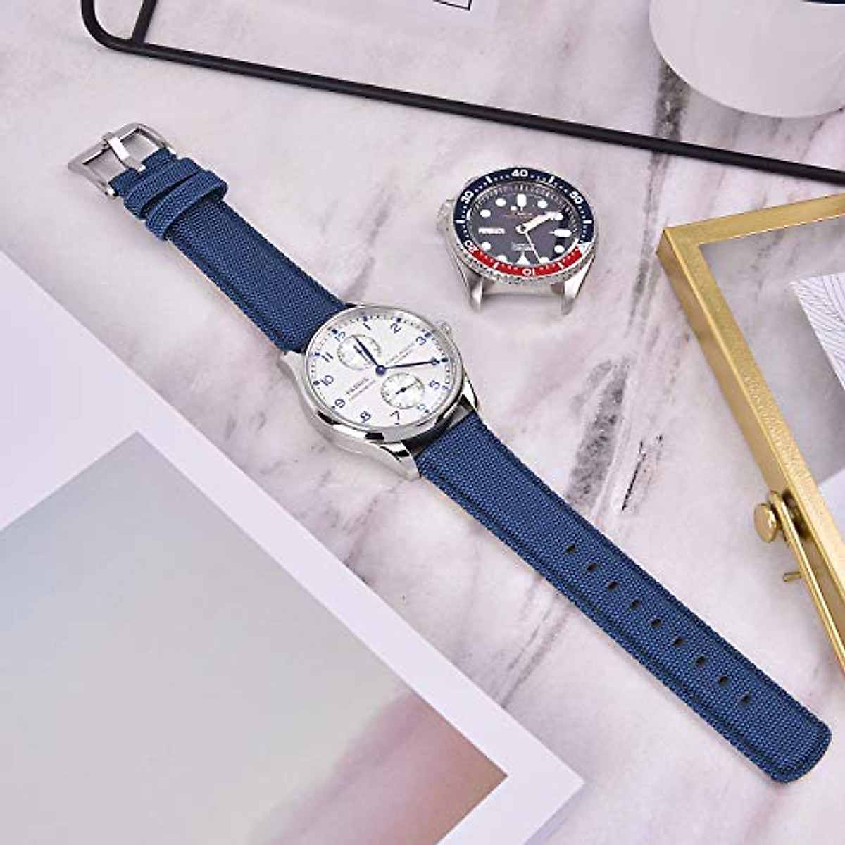 Ritche Christmas Gift 22mm Canvas Sailcloth Watch Band Quick Release Watch Strap for Men Women Watch Bands, White Elephant Gifts, Stocking Stuffers for Men