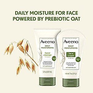 Aveeno Daily Moisturizing Fragrance-Free Face & Neck Cream, Oat Facial Moisturizer for Dry Skin, 5 oz, Daily Moisturizing Body Lotion with Soothing Oat, 2.5 oz (2 Item, Product Bundle)