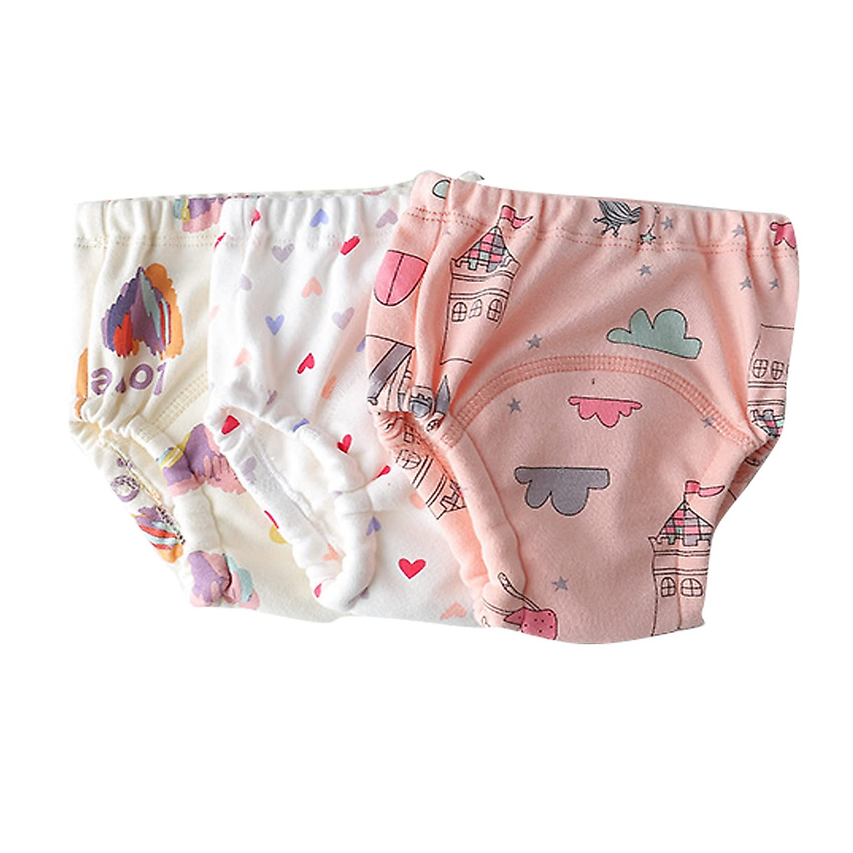 ORINERY Unisex Training Underwear Cotton Toddler Boys Underpants Potty Training Panties Waterproof Girls Pee Panties 6-Pack (DX528-C, 6-12 Months Old)