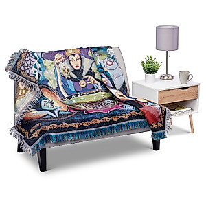 Disney-Pixar Villains, "Vile Villains" Woven Tapestry Throw Blanket, 48" x 60", Multi Color, 1 Count