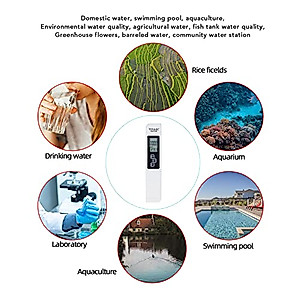 Digital Water Tester, Rustproof Interference Resistant 3 in 1 HD Display High Accuracy Digital TDS Meter for Swimming Pool