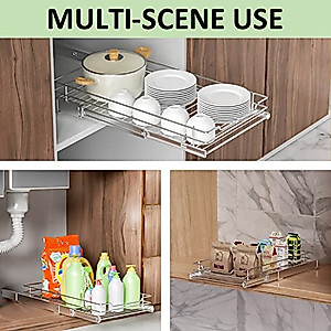 AHNR Pull Out Cabinet Organizer, Heavy Duty Cabinet Pull Out Shelves, Slide Out Cabinet Organizer Storage for Home, Pull Out Drawers for Kitchen Cabinets,11”W*21”D