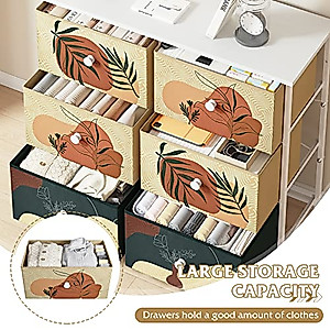 EnHomee Dresser for Bedroom Boho Dressers & Chest of Drawers Small Dresser with 6 Storage Drawers Cute Dresser with Wood Top and Metal Frame,31.5" L*11.8" W*27.5" H