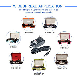 PK Power 9V AC Adapter for Crosley Cruiser Portable Turntable Record Player, Power Supply for CR8005A CR8005A-OR CR8005A-BK CR8005A-GR CR8005A-PI CR8005A-BL CR8005A-TW 6.6FT