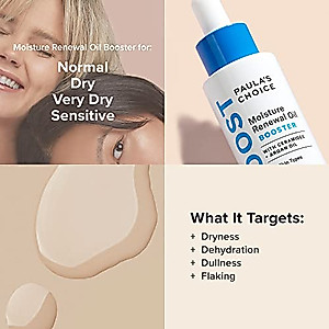 Paula's Choice BOOST Moisture Renewal Oil Booster, Ceramides & Argan Oil Serum for Redness Relief, Dry Skin, 0.67 Ounce