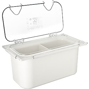 Carlisle FoodService Products CM10279Z07 Coldmaster EZ Access Lid with Notch, 1/3 Size, 0.9" Height, 13" Width, 7" Length, Polycarbonate (PC), Clear (Pack of 2)