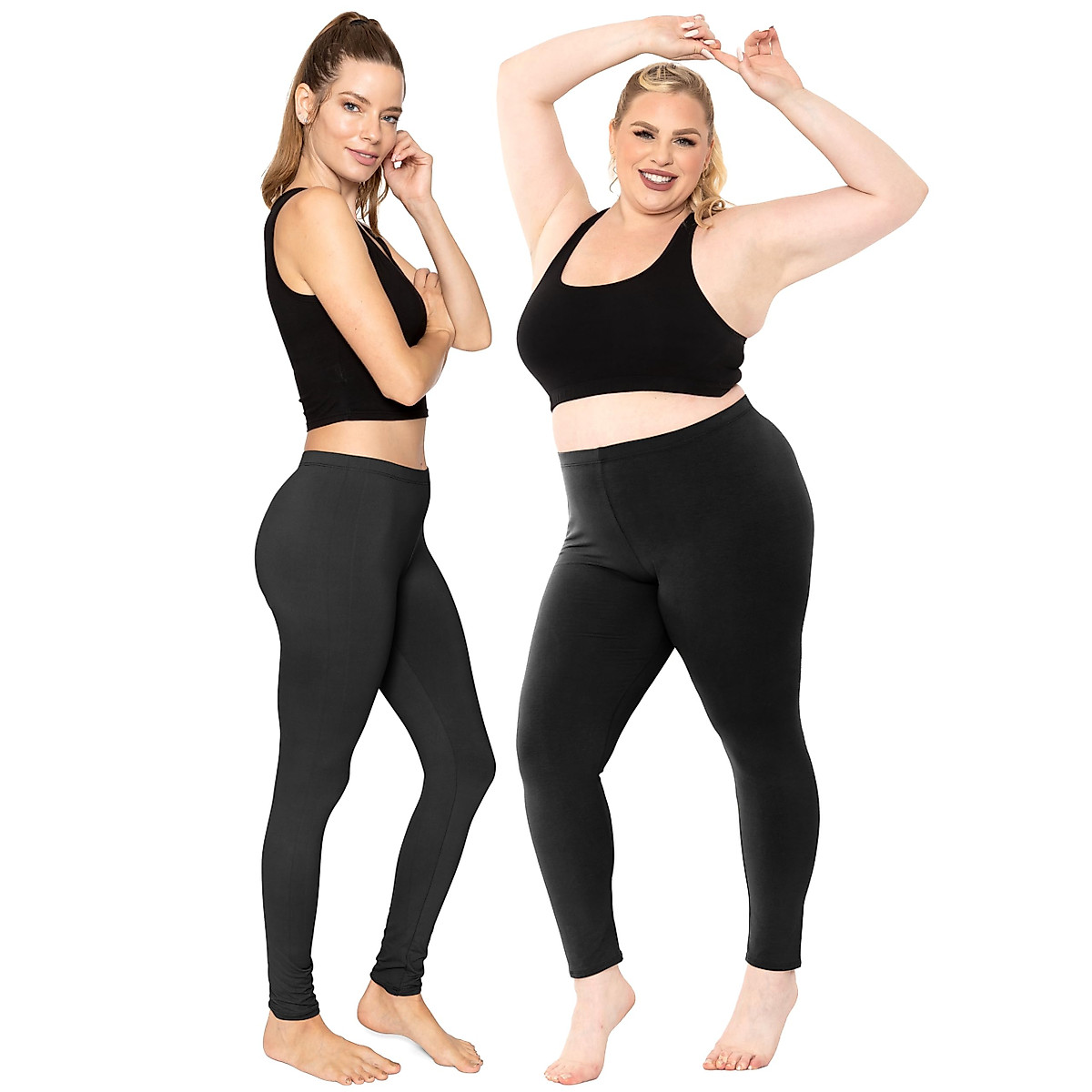Women's Cotton Plus Size Leggings Black 4X