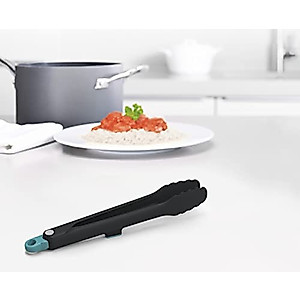 Joseph Joseph Duo Lockable Tongs Hygienic with Integrated Tool Rest & Non-Slip Feet, Suitable for Non-Stick Cookware, Heat-Resistant