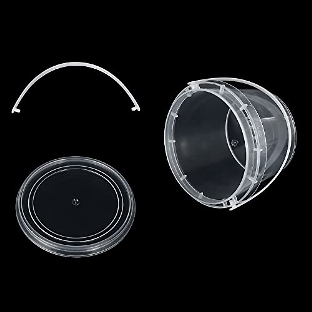 FVIEXE 50PCS Slime Containers with Lids 10oz, Plastic Clear Slime Storage Containers with Lids and Handles Small Toy Storage Case for DIY Slime Making Food Beauty Products