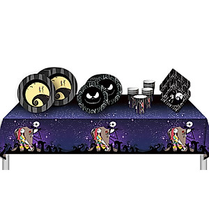 CAILESS Birthday Party Decorations - Halloween Christmas Party Supplies 69Pcs Included Plates Cups Napkins Tableware for Christmas Birthday Halloween Decorations