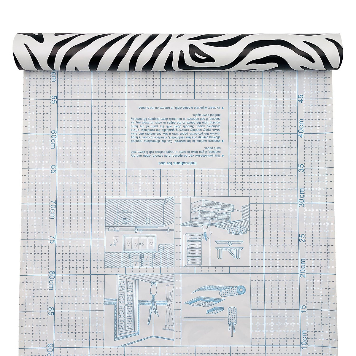 SimpleLife4U Self Adhesive Furniture Protect Paper Moisture Proof Shelf Liner 300cm,Zebra Stripe Valentine's Day Gift