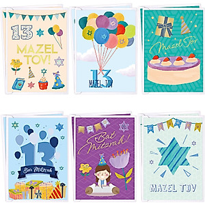 Fancy Land Bat Mitzvah Cards and Bar Mitzvah Cards Mazel Tov Jewish Celebration Cards Boys Girls