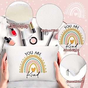 Sieral 20 Pcs Cosmetic Makeup Bags and Keychains with Inspirational Quotes for Women Employee Appreciation Gifts Teacher (Rainbow)