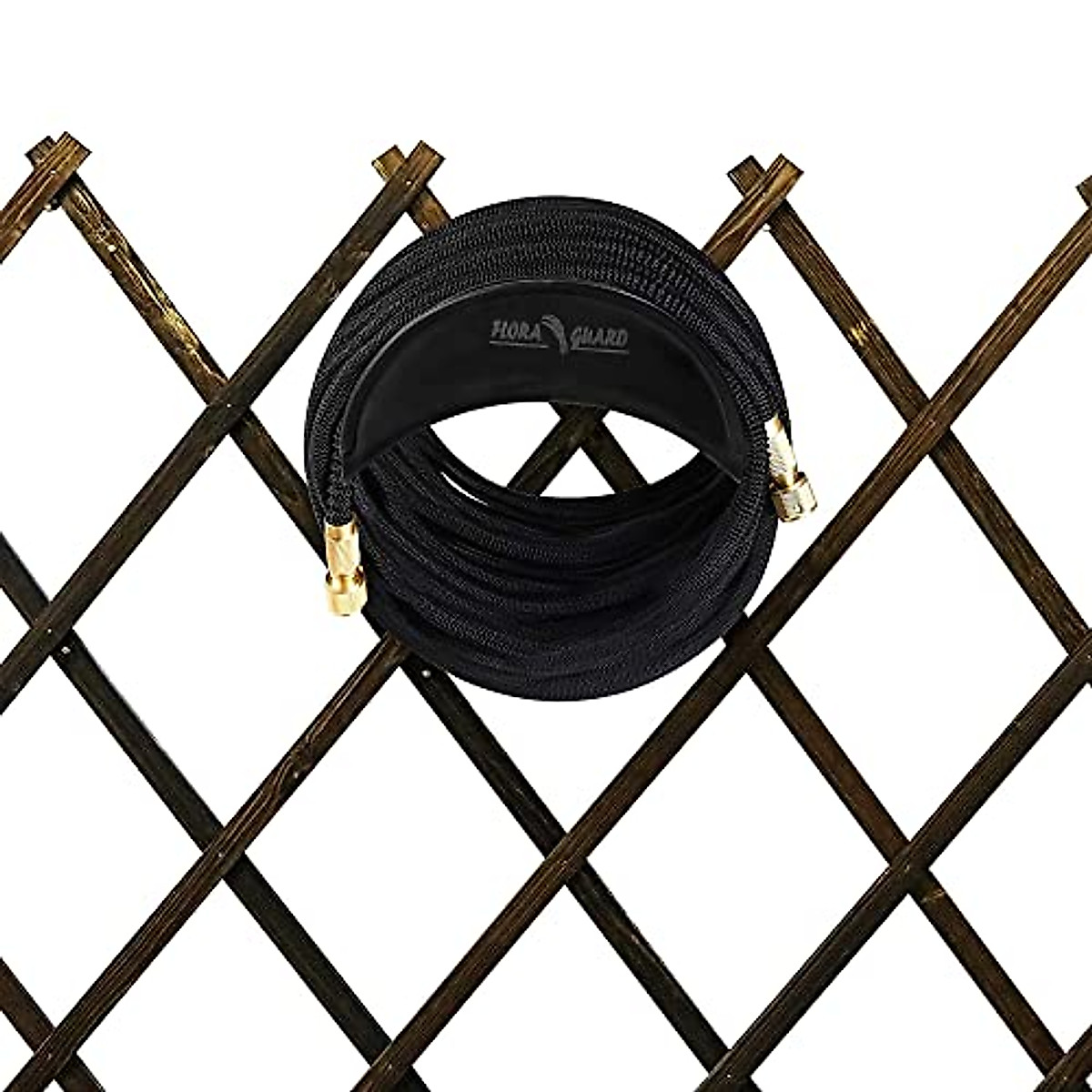 FLORA GUARD High Carbon Steel Hose Hanger Wall Mount Garden Hose Holder Hose Bracket, Garden Hose Holder,Metal, Wall Mount (Black)
