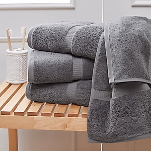 Towel Bazaar Premium Cotton Super Soft and Absorbent Turkish Towels (8-Piece Towel Set, Gray)