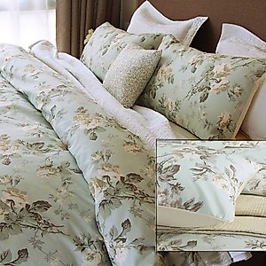 Brandream 5PCS King Size Duvet Cover Set French Country Garden Toile Floral Branches Design