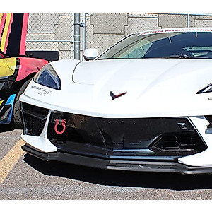 iJDMTOY Red Track Racing Style Front Bumper Tow Hook O-Ring Compatible with Chevrolet 2020-up Corvette C8, Made of Light Weight CNC Aluminum