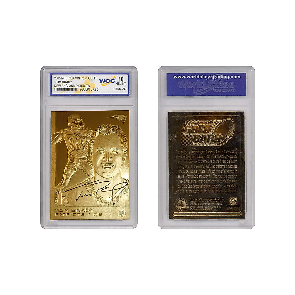Tom Brady 2005 Sculptured High Relief Gold Card - Graded GEM Mint 10 - New England Patriots