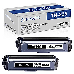 AIToner 2 Pack Black TN225 TN225BK High Yield Toner Cartridge Compatible Replacement for Brother DCP-9020CDN DCP-9015CDW HL-3140CW MFC-9140CDN MFC-9330CDW MFC-9130CW Printer Toner Cartridge.