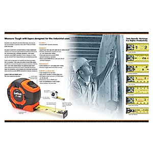 Lufkin P2133D Power Return Engineer's Tape, 1-Inch by 33-Feet, Chrome