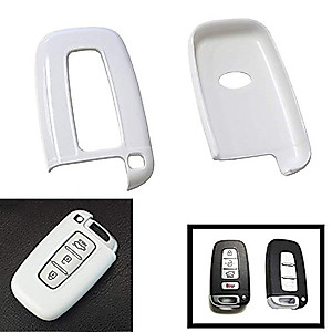 iJDMTOY (1) Exact Fit Gloss Metallic Pearl White Smart Remote Key Fob Shell Compatible With Hyundai Veloster Sonata Elantra Genesis Kia Optima Forte (double check the year/fitment in description)