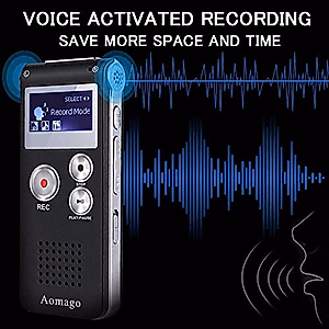 32GB Digital Voice Recorder Voice Activated Recorder for Lectures, Meetings, Interviews Aomago Audio Recorder Portable Tape Dictaphone with Playback, USB, MP3