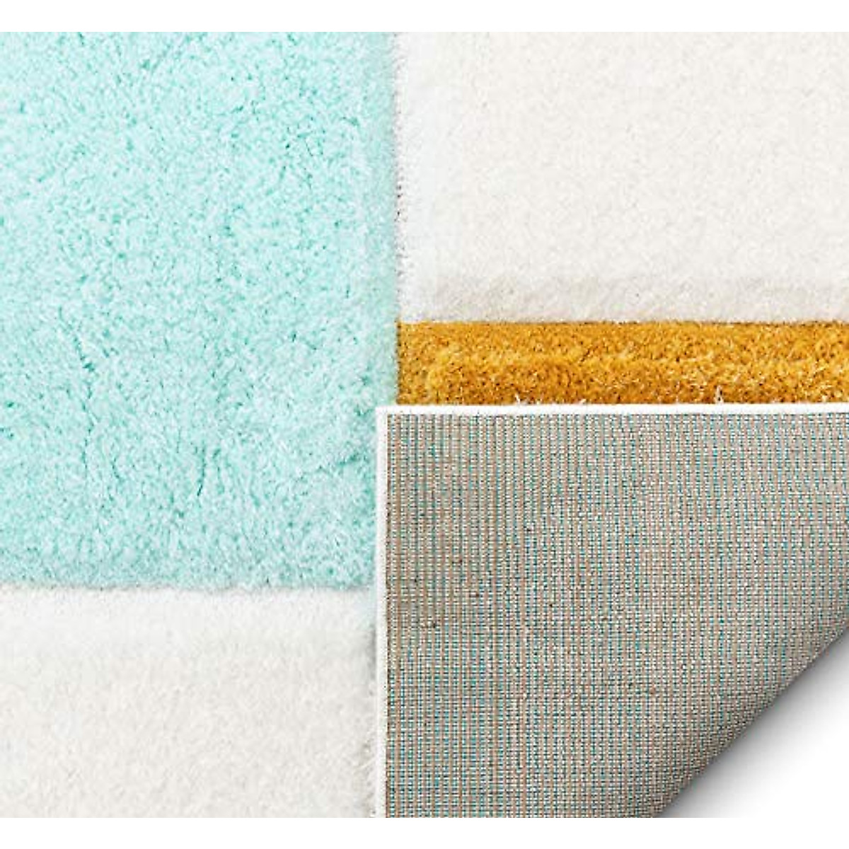 Well Woven San Francisco Teahupo Blue Modern Geometric 3D Textured Thick and Soft Shag 5'3" x 7'3" Area Rug