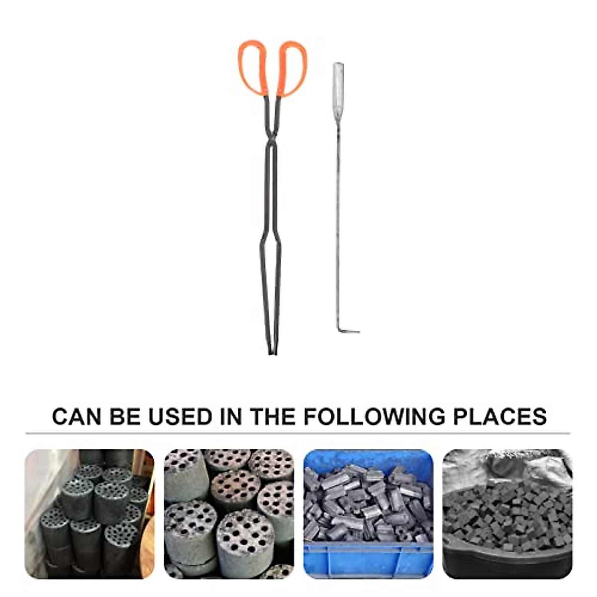 Cabilock Briquettes Hook 1 Set Briquette Tongs Iron Log Pigtail Charcoal Tong