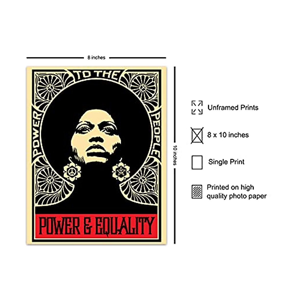 African American Wall Art & Decor - Black Culture - Power to The People - Black Art - Black Pride Poster - Black Lives Matter Sign - Gifts for African American Women, Men, Girl, Boy - Classroom Decor