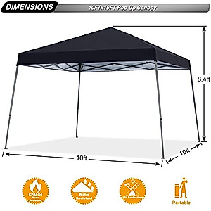ABCCANOPY Stable Pop up Outdoor Canopy Tent, Black
