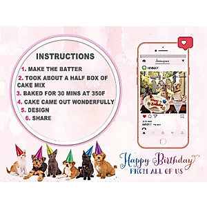 HINMAY Dog Birthday Cake Mold Silicone Bone Shape Cake Pan with Decorating Pen (Pink)