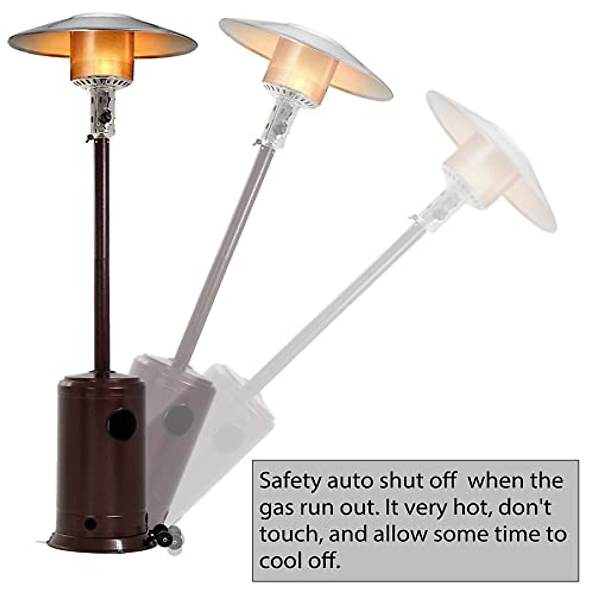 ROMONICA 41,000BTU Outdoor Patio Heater Tall Standing Hammered Finish Garden Outdoor Heater Propane Standing, Bronze - 8 set