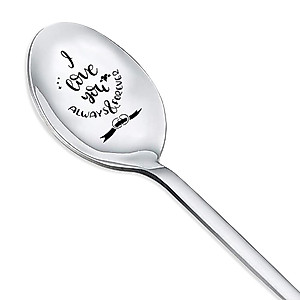 Fathers Mothers Day Gifts for Mom Dad I Love You Always and Forever Gifts Spoons for Best Friends Grauduation Gifts Boyfriend Husband Anniversary Birthday Gift Coffee Tea Bestea spoon