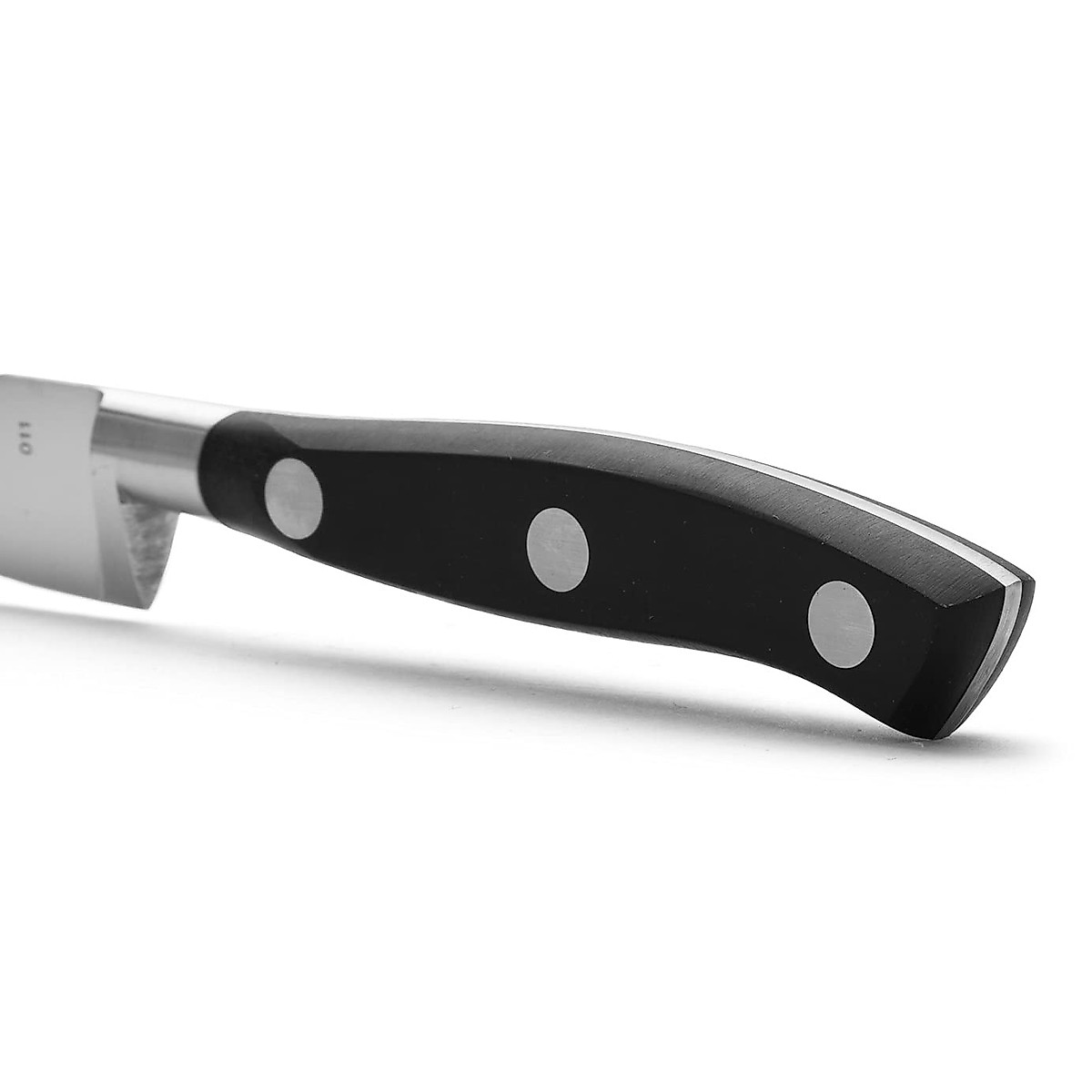 ARCOS Paring Knife 4 Inch Stainless Steel. Kitchen Knife for Peeling Fruits and Vegetables. Ergonomic Polyoxymethylene Handle and 100mm Blade. Series Riviera. Color Black