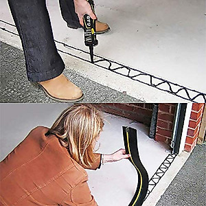 Universal Garage Door Bottom Threshold Seal DIY Weather Stripping,Weatherproof Floor Rubber Replacement (16 Ft)