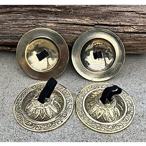 DharmaObjects Belly Dancing - Pro Finger Zills or Cymbals 2 Pair/4pcs Gold 6cm