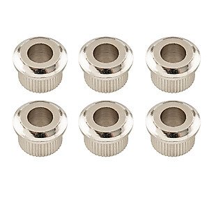 Musiclily Pro Metal Vintage/Modern 6mm to 10mm Guitar Tuner Conversion Bushings Tuning Pegs Adapter Ferrules, Nickel (Set of 6)
