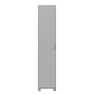 Pemberly Row Transitional 16" Utility Storage Cabinet in Dove Gray