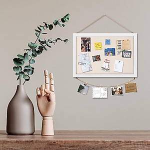 Emfogo Cork Board Wooden Frame Bulletin Board 16"x11" Cork Boards for Walls Office Decor for Girls Room, Office, Bedroom, Kids Room, Classroom