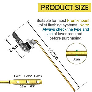 Takngjd Toilet Handle Replacement Kit, Front Mount Toilet Flush Handle, All-Metal Construction-Solid Brass Trip Levers, Zinc Alloy Toilet Handle with Chrome Finish(1 Pack)